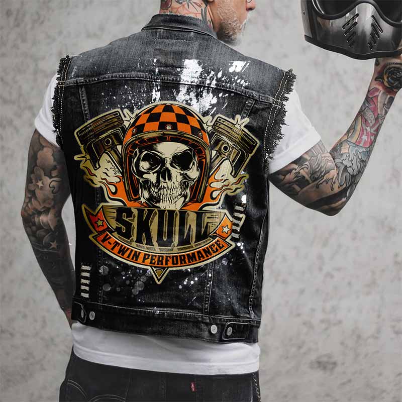 punk vest denim
