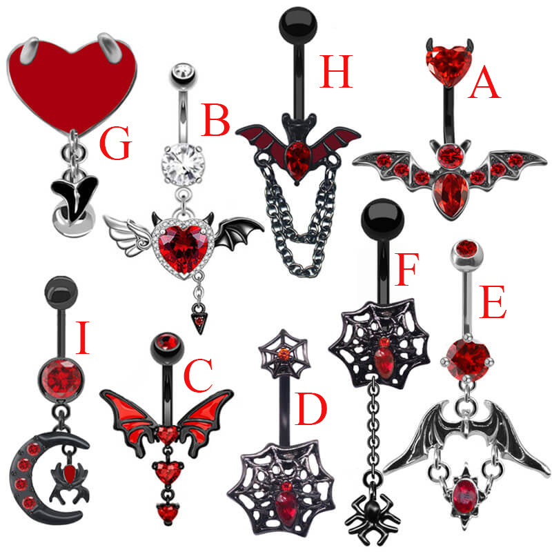 Devil Bat Spider Zinc Alloy Belly Button Ring – GTHIC