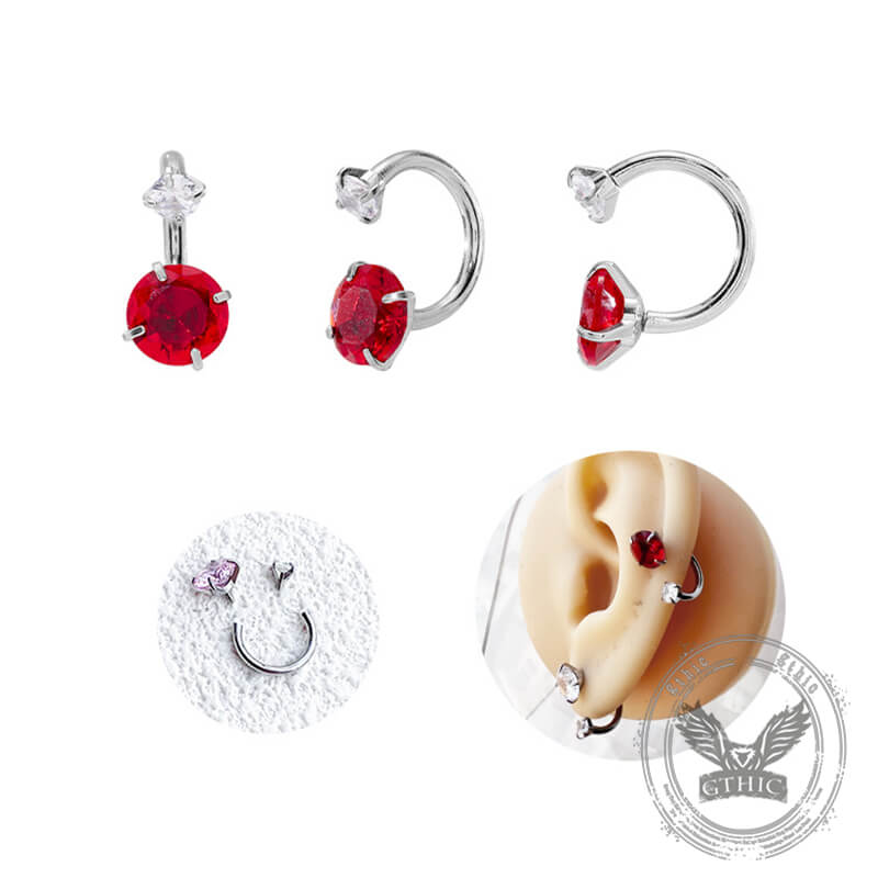 Gem C-Rod Stainless Steel Nose Ring Ear Bone Piercing – GTHIC