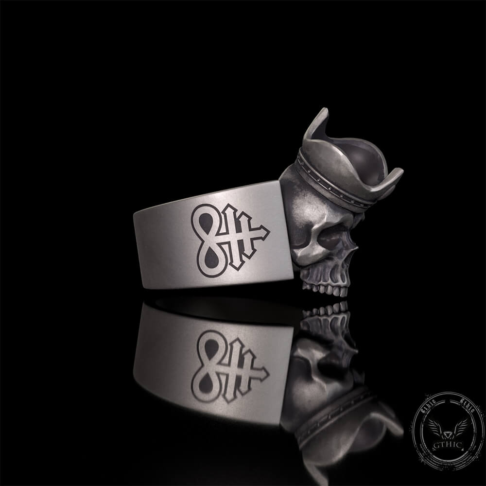 Gothic Crown Skull Leviathan Cross Sterling Silver Ring – GTHIC