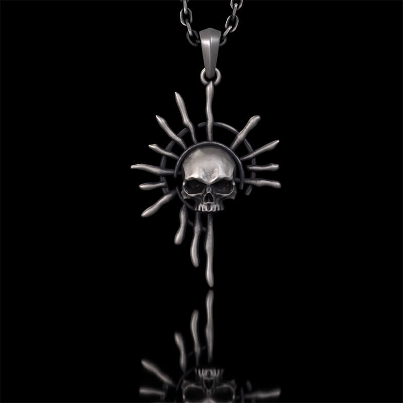 Gothic Skull Sun God Sterling Silver Monster Pendant – GTHIC