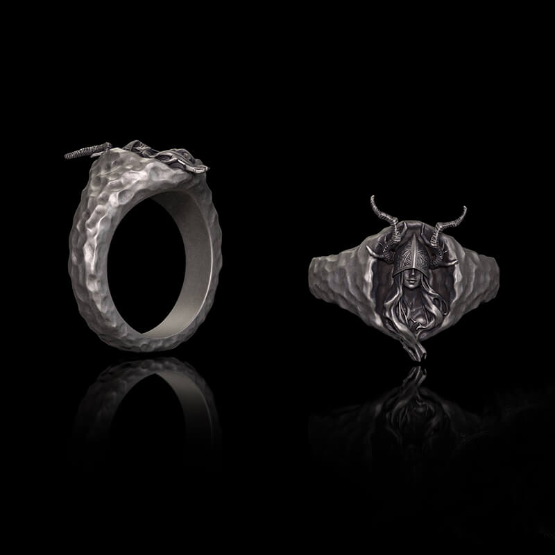 Horned Armor Witch Sterling Silver Ring – GTHIC