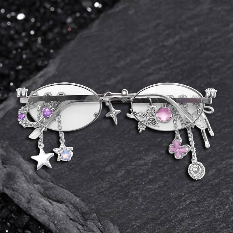 Japanese Star Bow Decorated Oval Frame PC Sunglasses – GTHIC