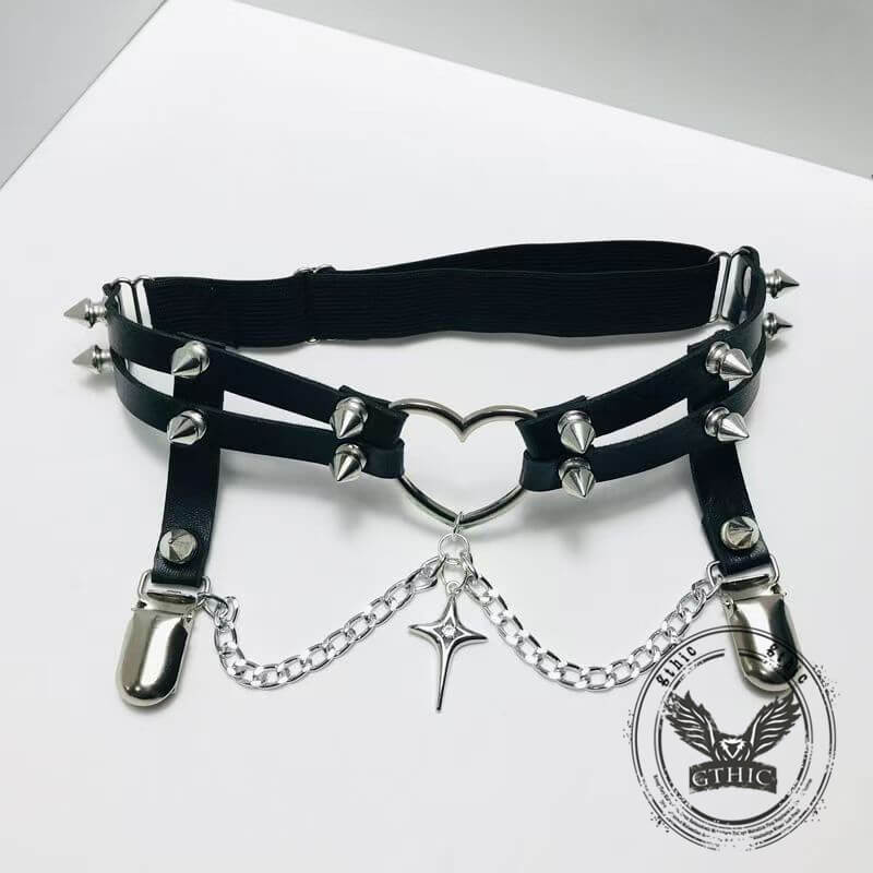 Love Chain Leather Rivet Y2K Adjustable Thigh Ring – GTHIC