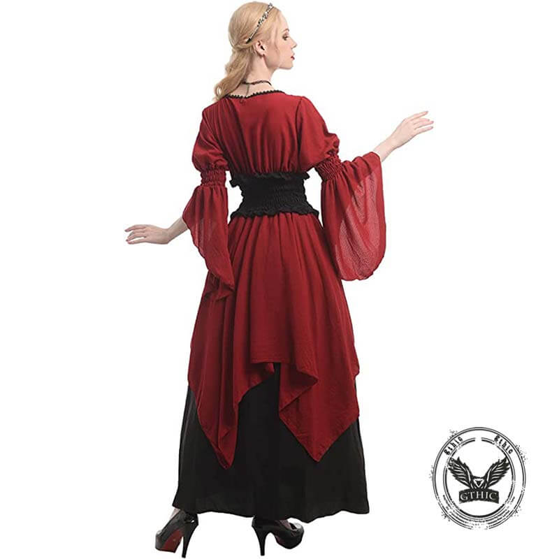 Medieval Renaissance Witch Square Neck Gown Dress – GTHIC