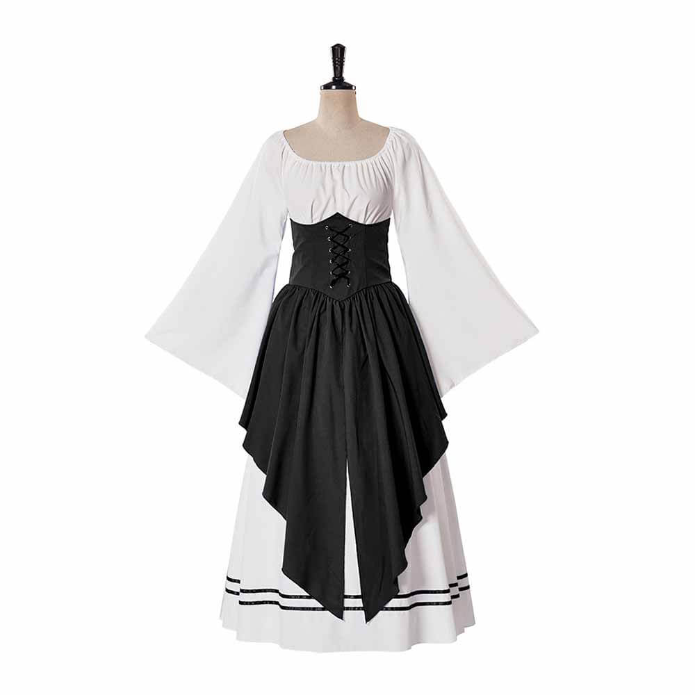 Medieval Retro Contrast Flying Sleeves Formal Dress – GTHIC