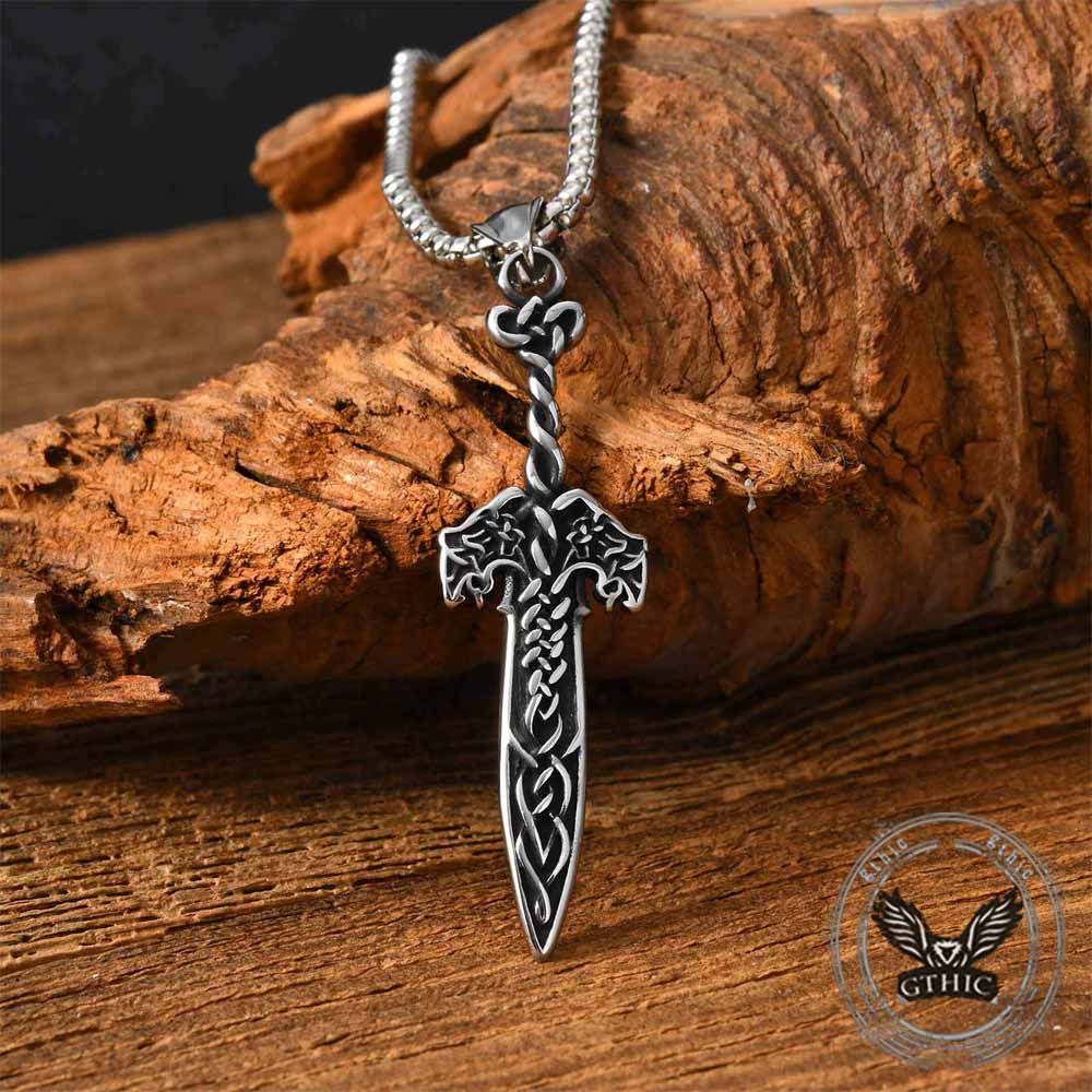 Nordic Celtic Knot Sword Stainless Steel Pendant – GTHIC