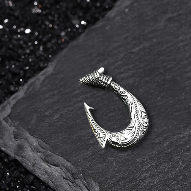 Nordic Viking Fish Hook Stainless Steel Pendant – GTHIC