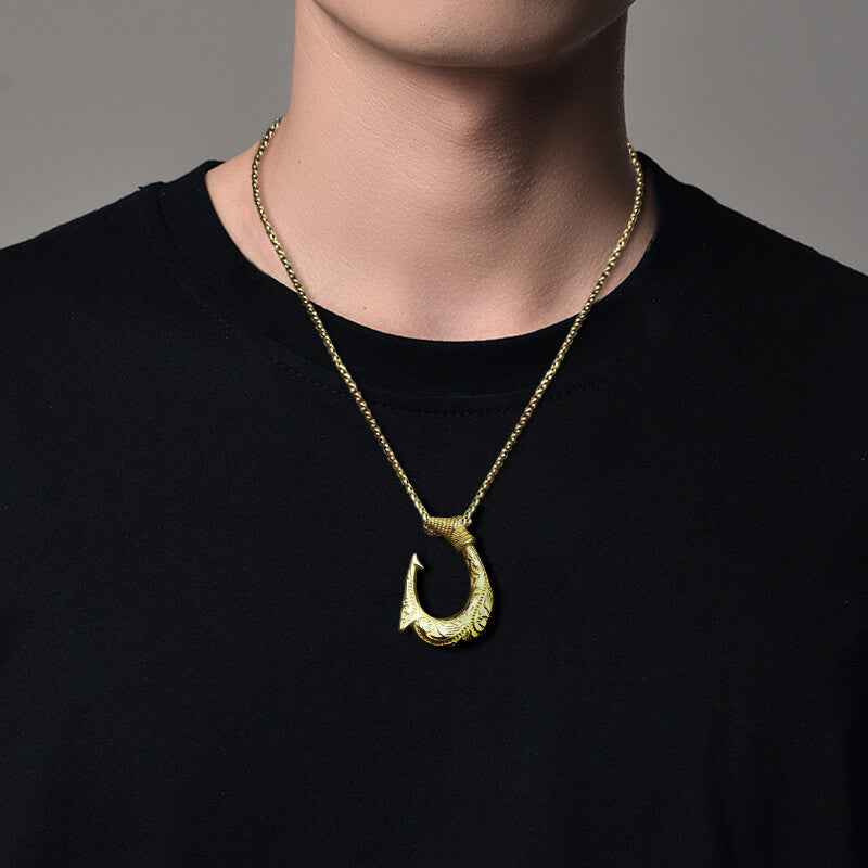 Nordic Viking Fish Hook Stainless Steel Pendant – GTHIC
