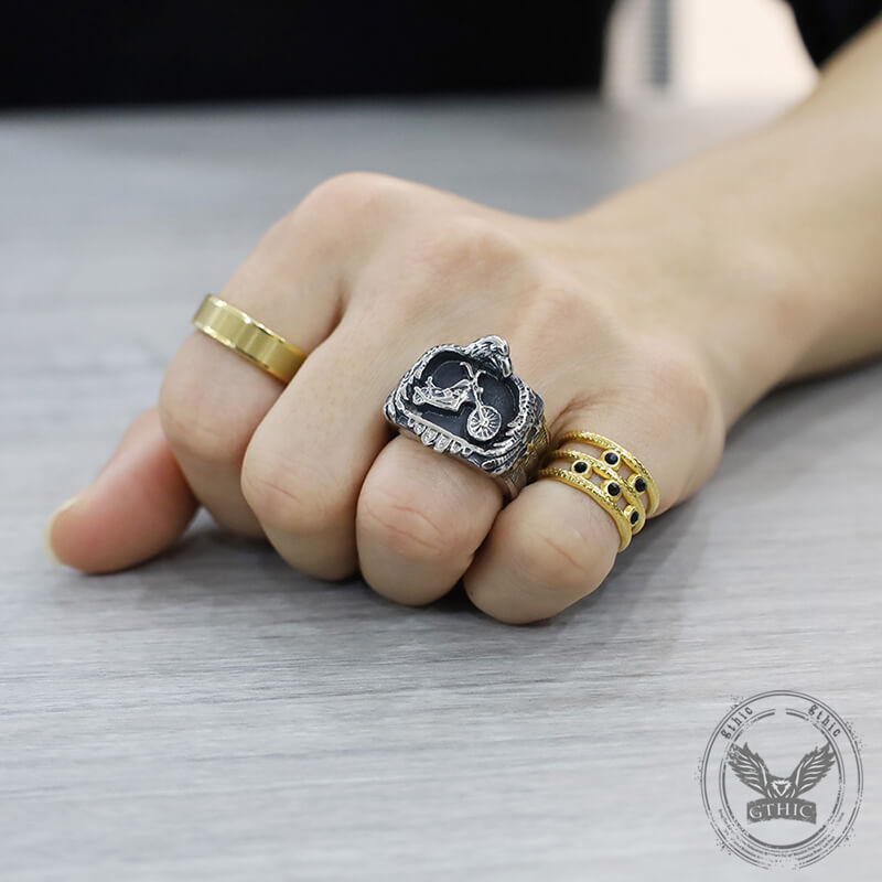 Punk Eagle Motorcycle Stainless Steel Biker Ring – GTHIC