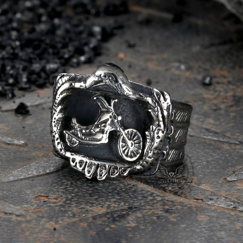 Punk Eagle Motorcycle Stainless Steel Biker Ring – GTHIC