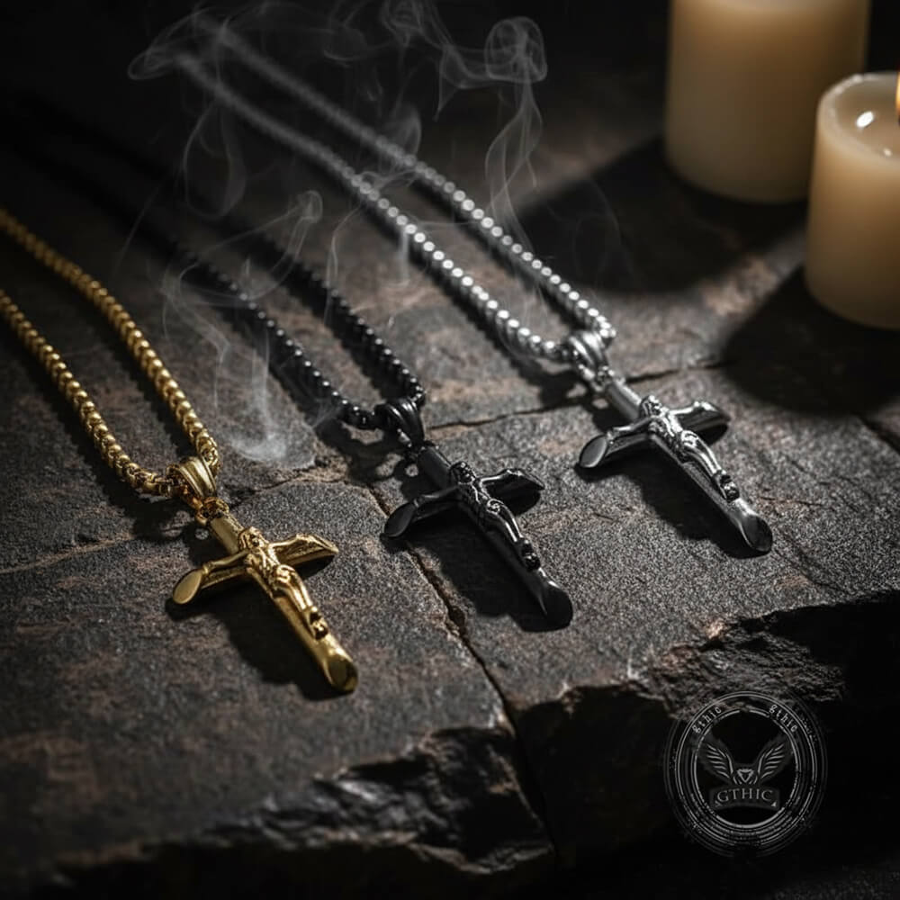 Punk Jesus Suffering Stainless Steel Cross Pendant – GTHIC