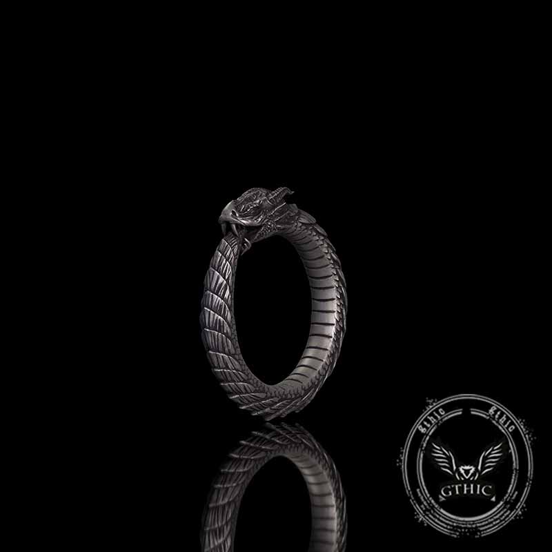 Punk Ouroboros Snake Sterling Silver Ring – GTHIC
