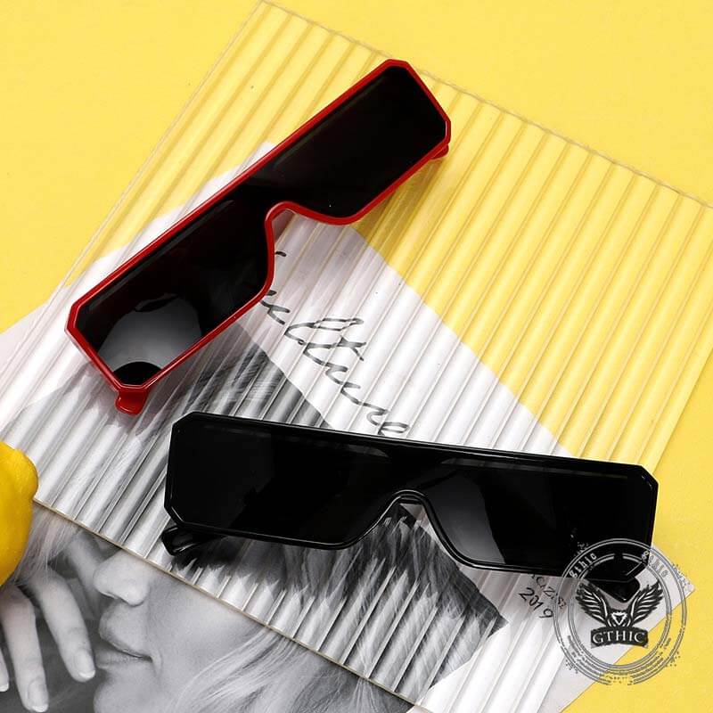 Punk Personality One-Piece Square Frame PC Sunglasses – GTHIC