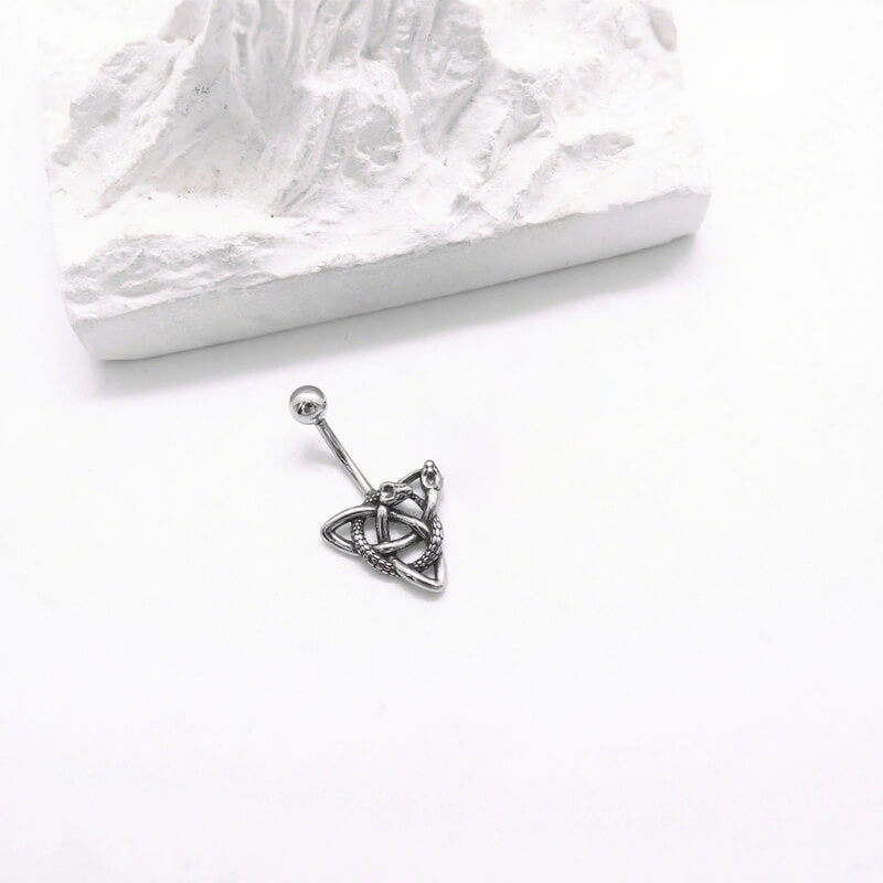 Punk Triangle Snake Stainless Steel Belly Ring Piercing – GTHIC