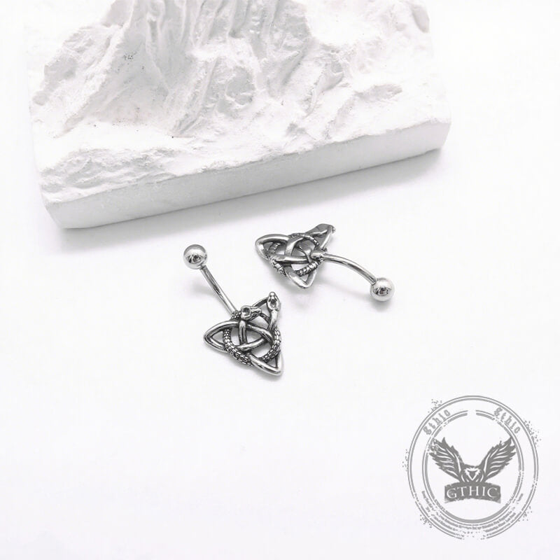 Punk Triangle Snake Stainless Steel Belly Ring Piercing – GTHIC