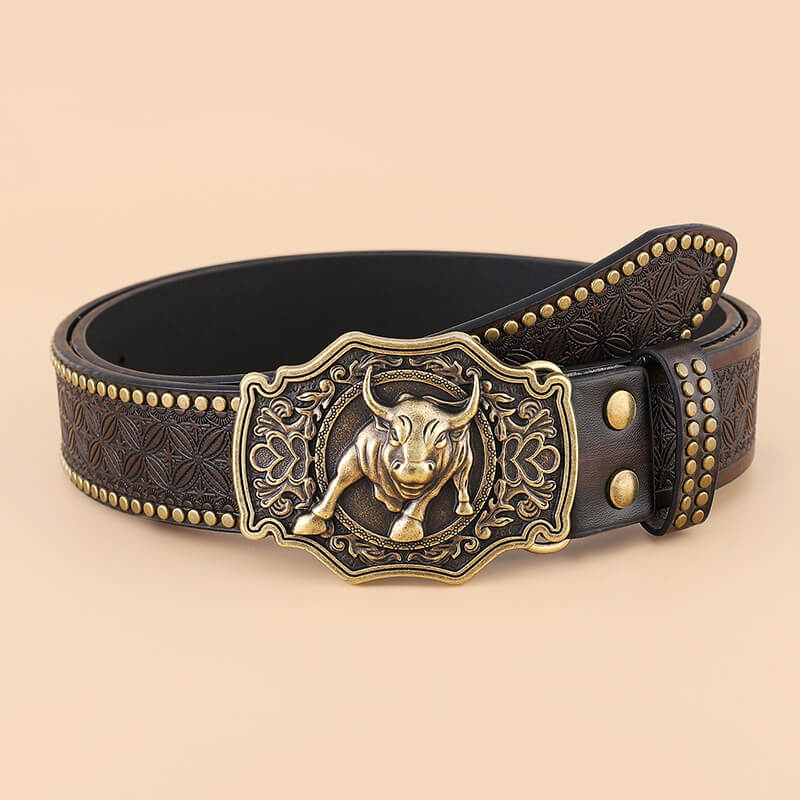 Punk Western Cowboy Wild Bull PU Leather Belt – GTHIC