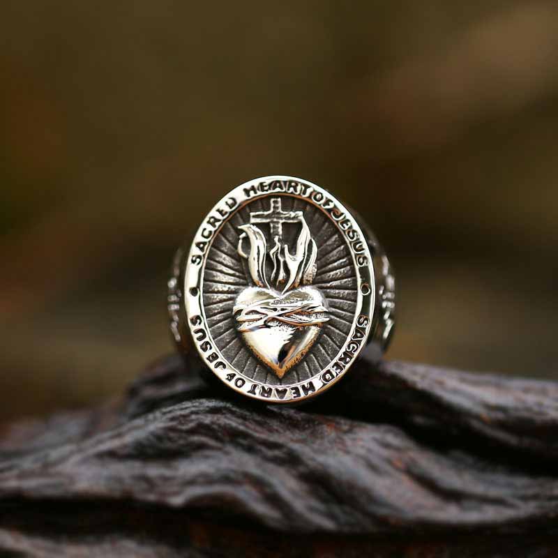 Sacred Heart of Jesus Stainless Steel Ring – GTHIC