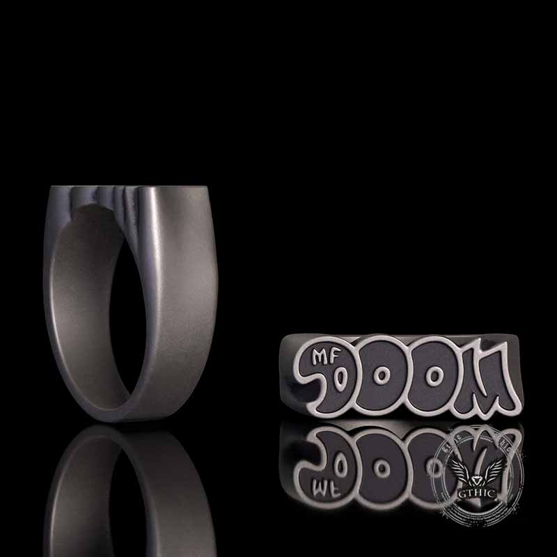 Simple MF DOOM Letters Sterling Silver Ring – GTHIC