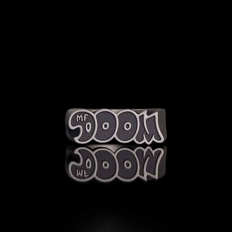 Simple MF DOOM Letters Sterling Silver Ring – GTHIC