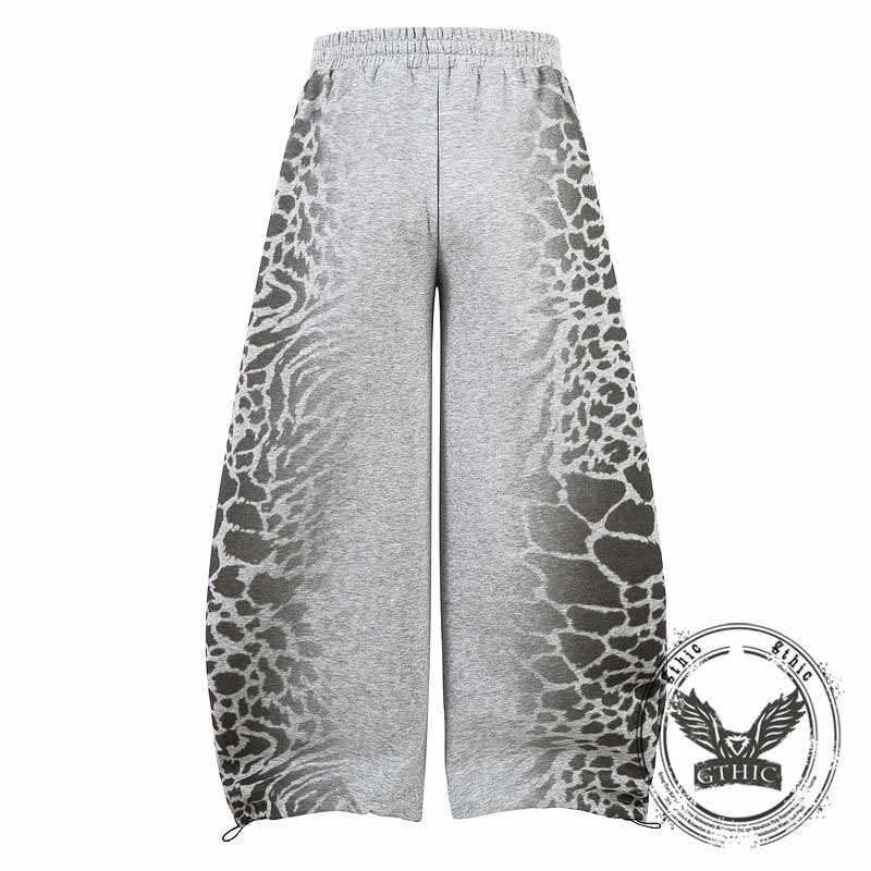Street Letter Leopard Print Loose Straight-Leg Pants – GTHIC
