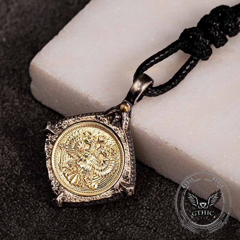 Victory Wings Double Headed Eagle Sterling Silver Pendant – GTHIC
