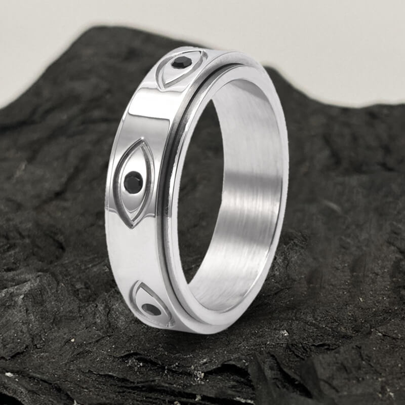 Vintage All-seeing Eye Stainless Steel Spinner Ring – GTHIC