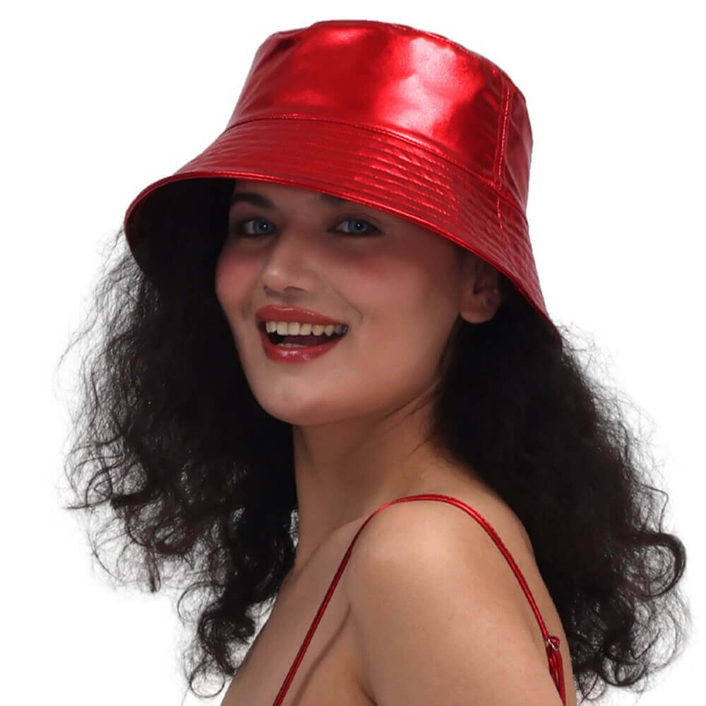 Vintage British Patent Leather Small Brim Bucket Hat – GTHIC