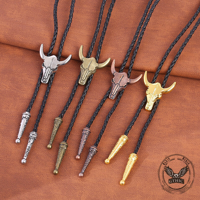 Vintage Bull Skull Western Cowboy Alloy Bolo Tie – GTHIC