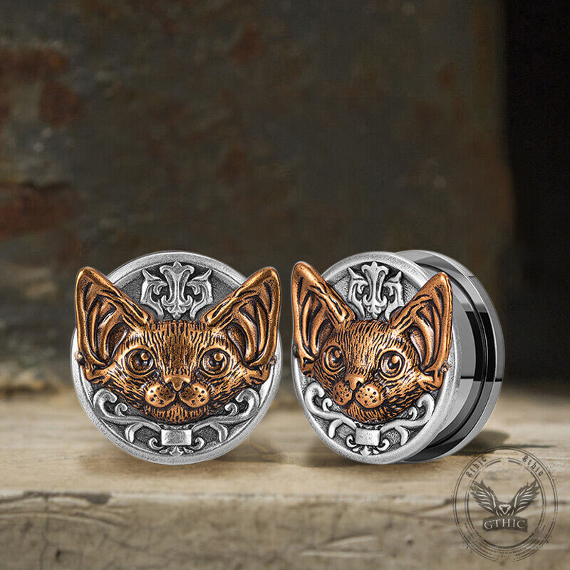 Vintage Cat Head Stainless Steel Ear Gauges – GTHIC