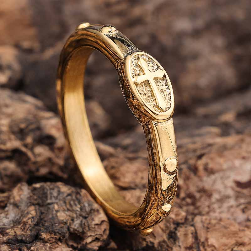 Vintage Cross Pattern Stainless Steel Christian Ring – GTHIC