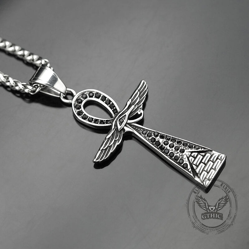 Vintage Cross Pyramid Horus Eye Stainless Steel Pendant – GTHIC