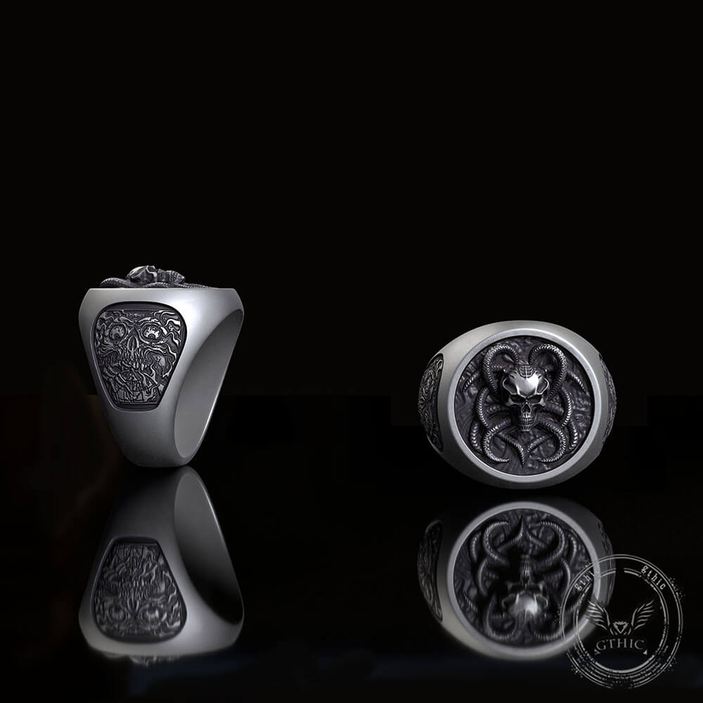 Vintage Demon Skull Silver Ring – GTHIC