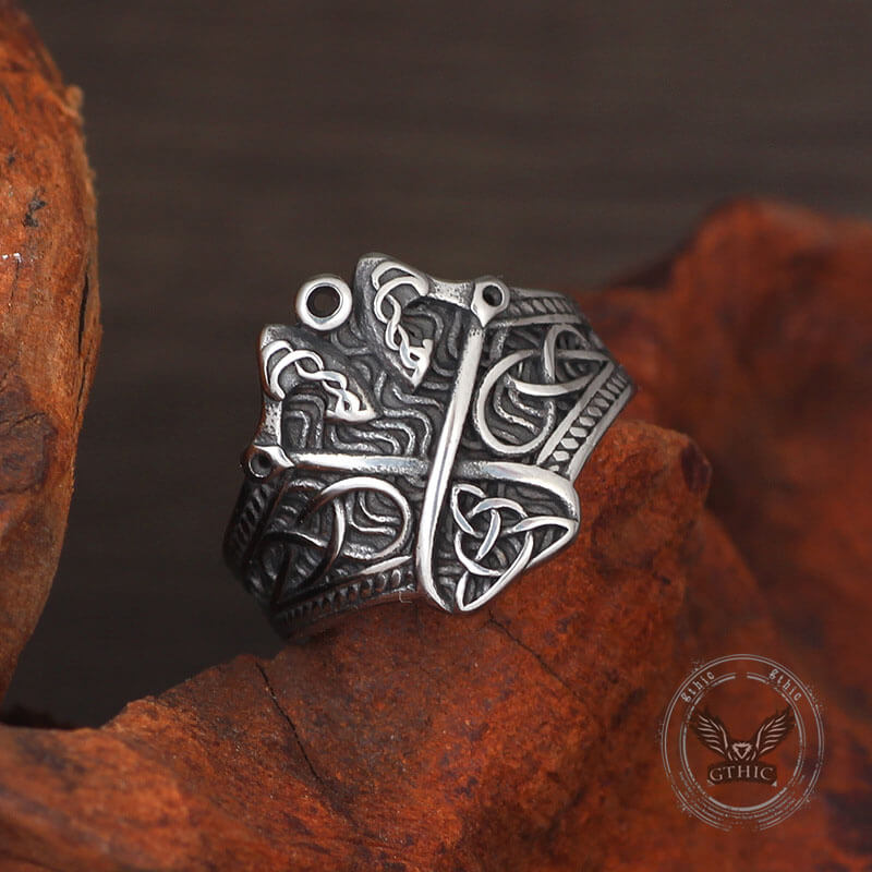 Vintage Double Axe Celtic Knot Stainless Steel Viking Ring – GTHIC