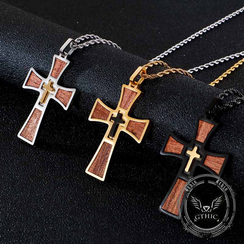 Vintage Multi-Layered Cross Stainless Steel Pendant – GTHIC