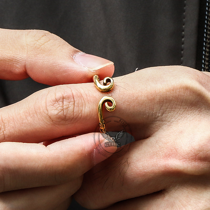 Vintage Pattern Wukong Tightening Curse Stainless Steel Open Ring – GTHIC