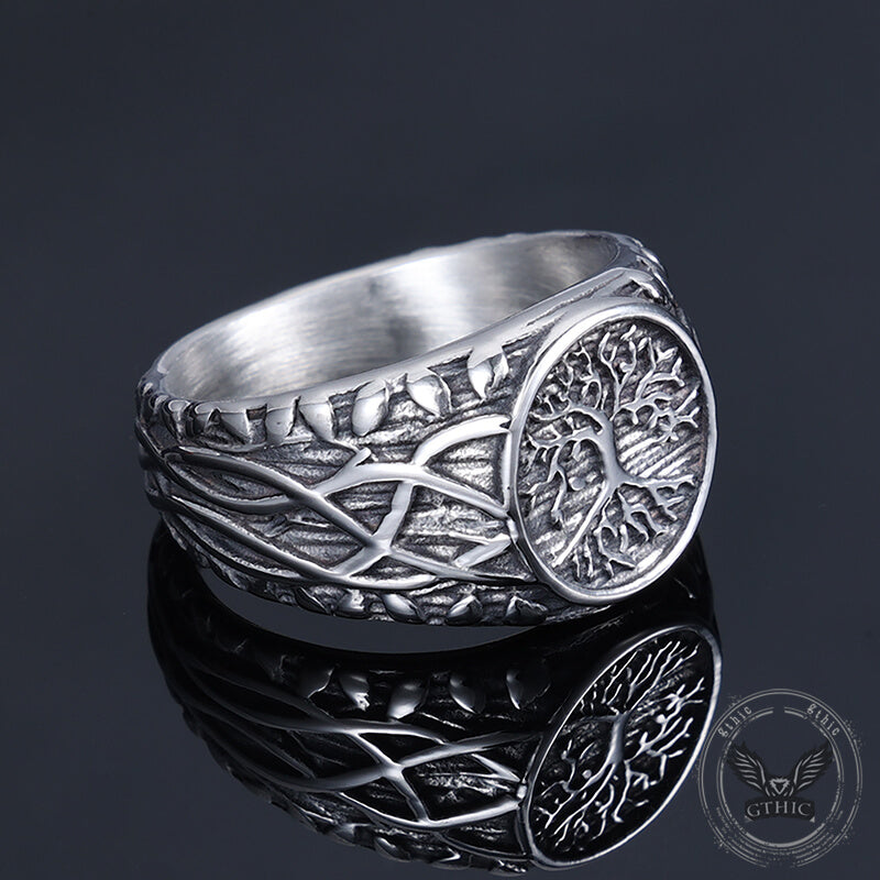 Vintage Viking Tree of Life Vine Stainless Steel Ring – GTHIC
