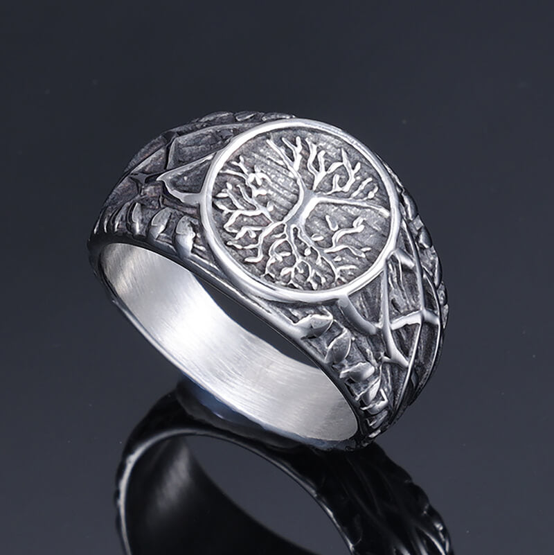 Vintage Viking Tree of Life Vine Stainless Steel Ring – GTHIC