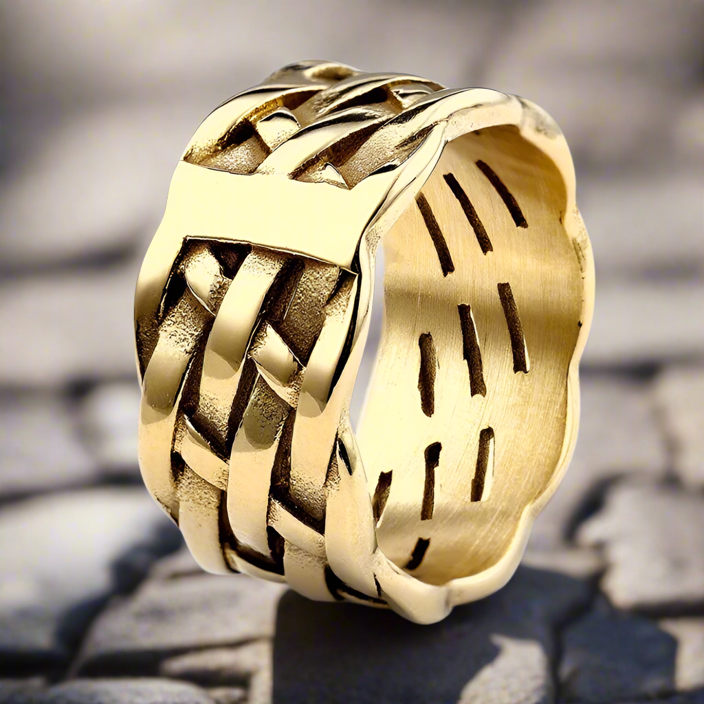 Vintage Weave Pattern Stainless Steel Ring – GTHIC
