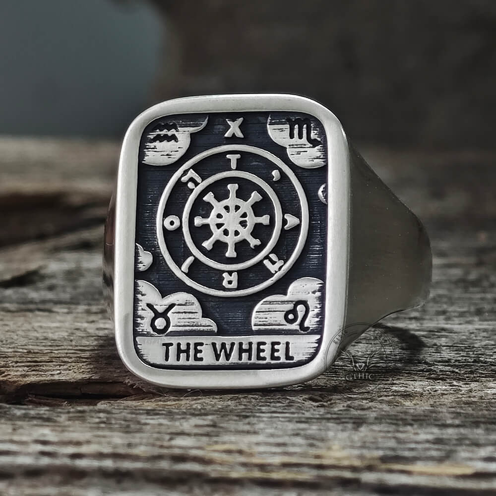 Wheel of Fortune Tarot Card Sterling Silver Ring – GTHIC