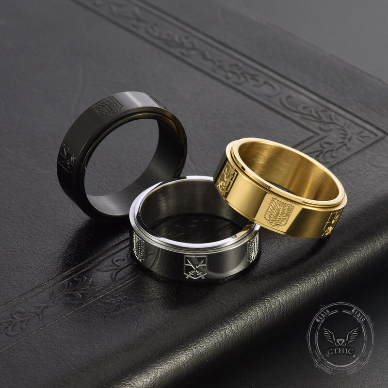 Wings of Liberty Stainless Steel Spinner Ring – GTHIC