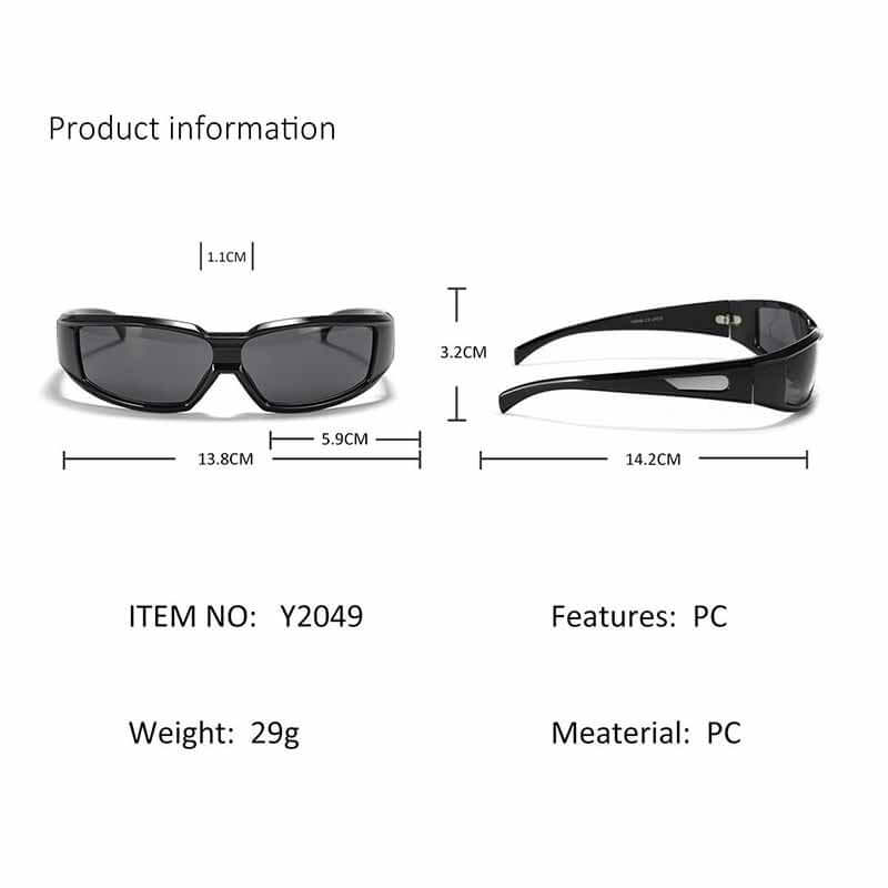 Y2K Future Style Large Frame Trendy Sunglasses – GTHIC