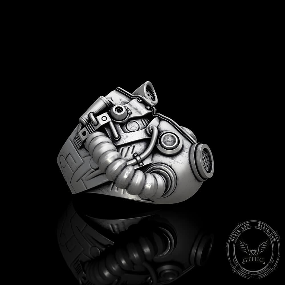 Gas Mask Sterling Silver Ring – GTHIC