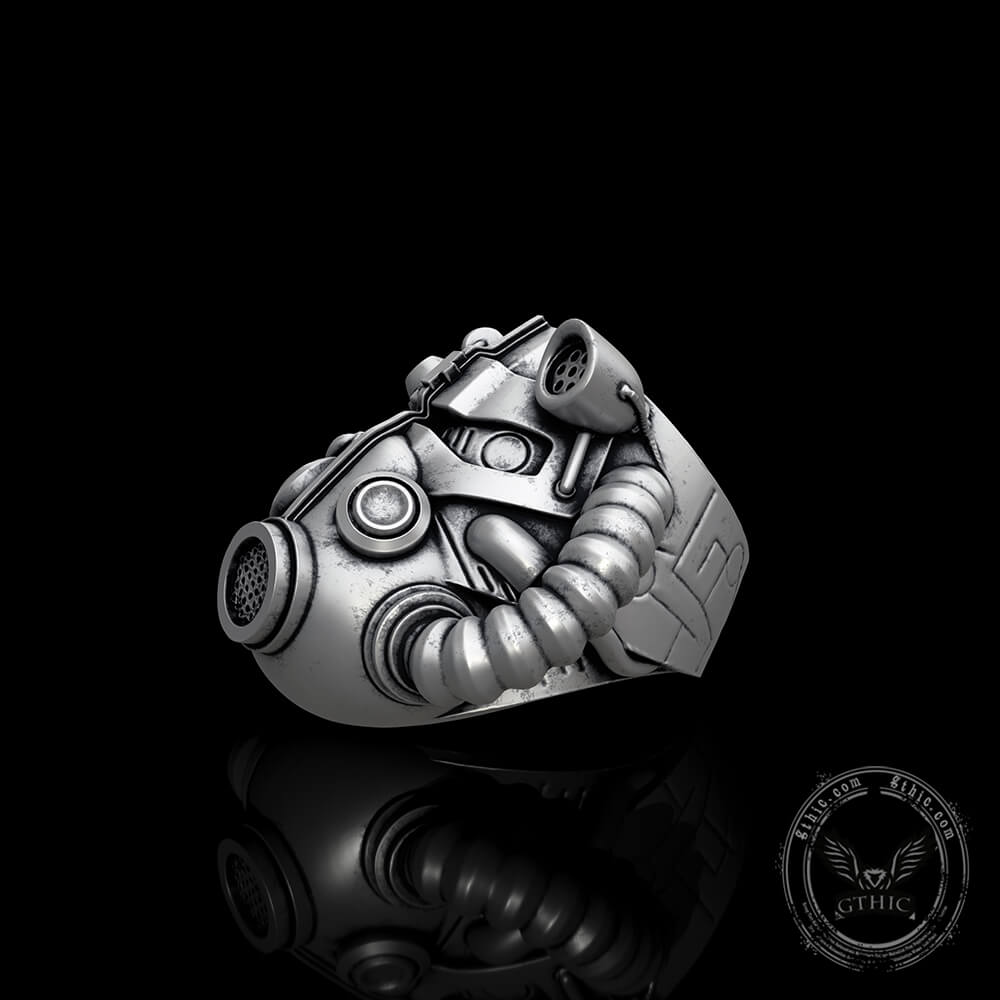 Gas Mask Sterling Silver Ring – GTHIC